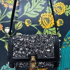Dolce & Gabbana | Bags | Dolce Gabbana Tweed Python Shoulder Bag With ...